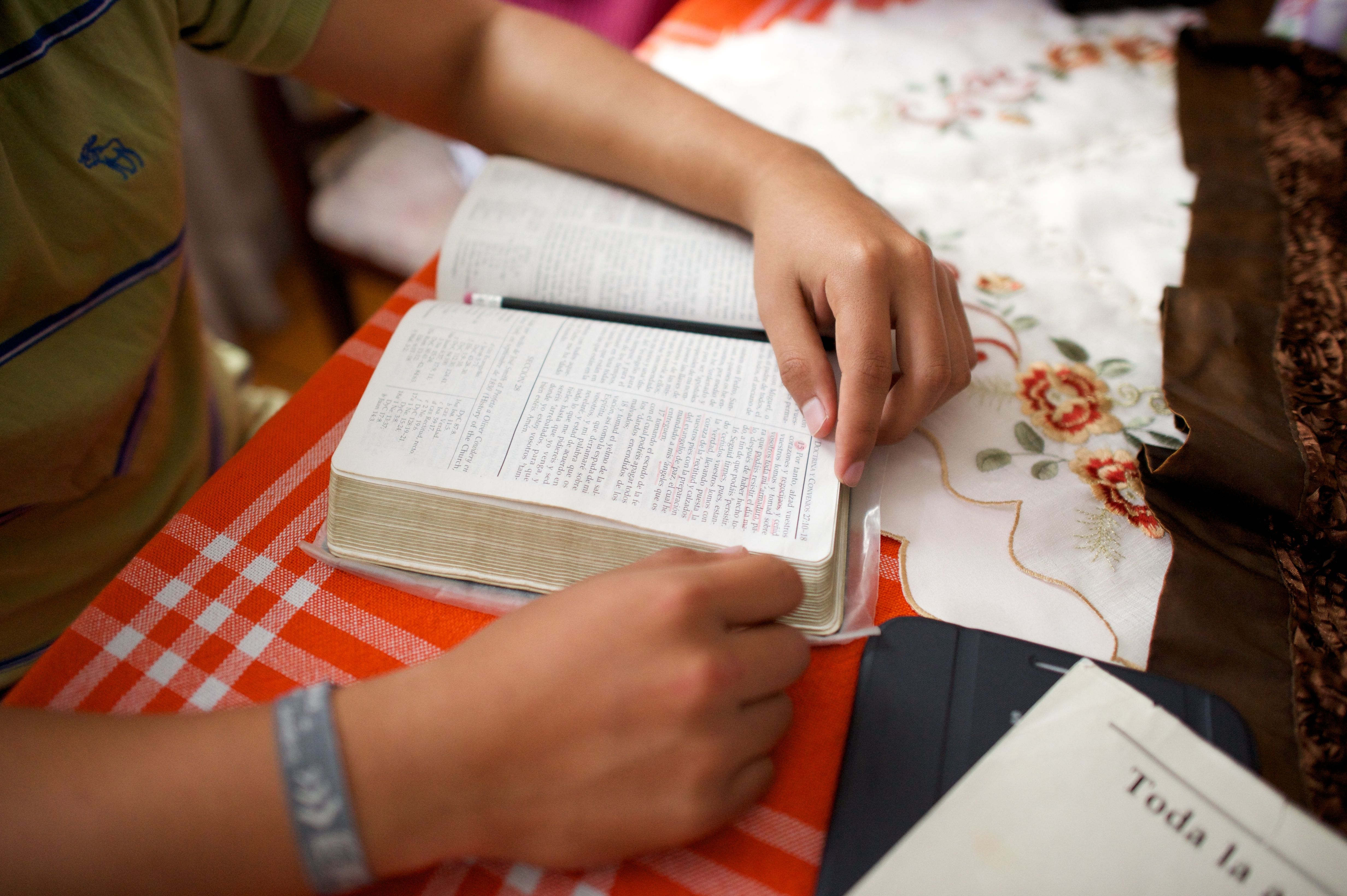 Boy Reading Scriptures