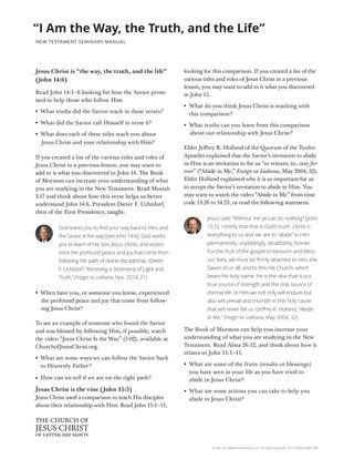 John 14:1–6; 15:1–11