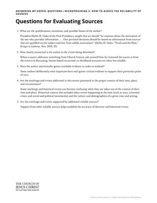 Microtraining 3: How to Assess the Reliability of Sources