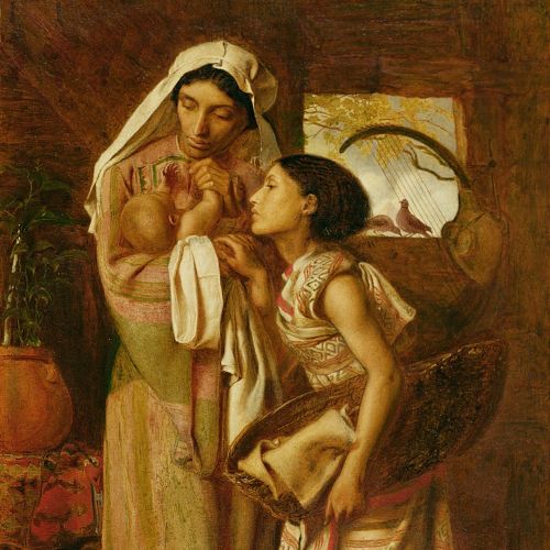 Il piccolo Mosè con la madre e la sorella
