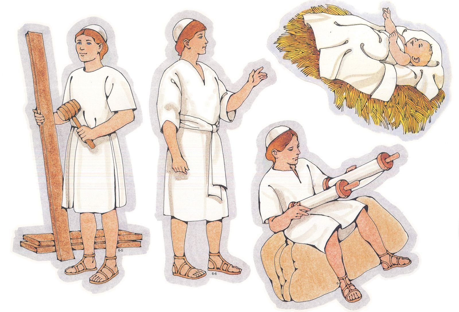 Primary Visual Aids: Cutouts 6-5, Jesus as a Carpenter; 6-6, Jesus as a ...