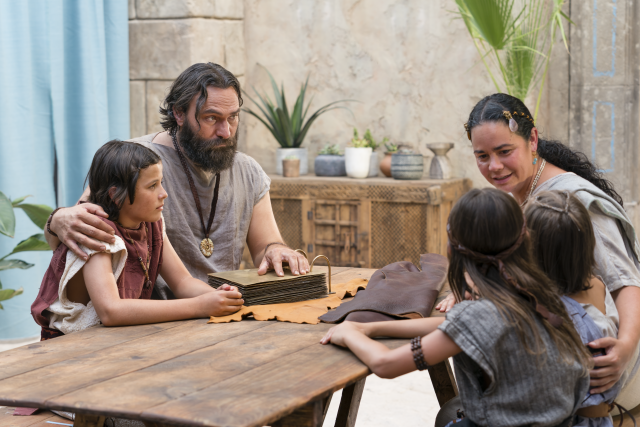 King Benjamin Talking With His Family