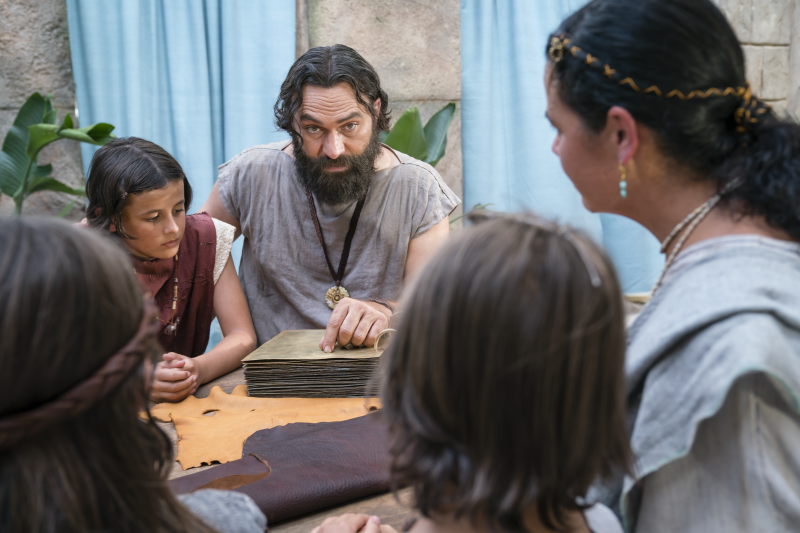 King Benjamin Talking With His Family