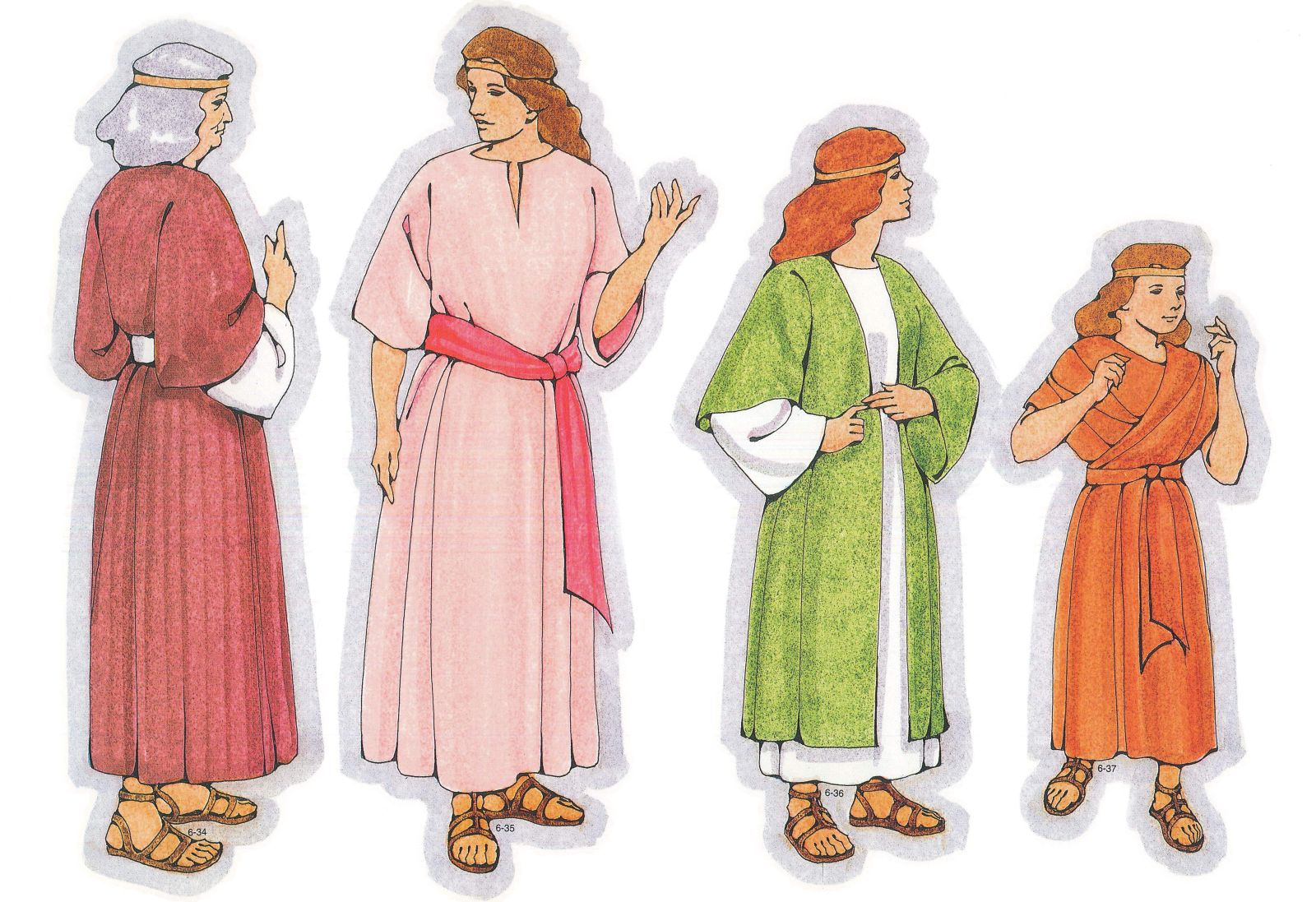 Primary Visual Aids: Cutouts 6-34, Nephite Woman with Gray Hair; 6-35 ...