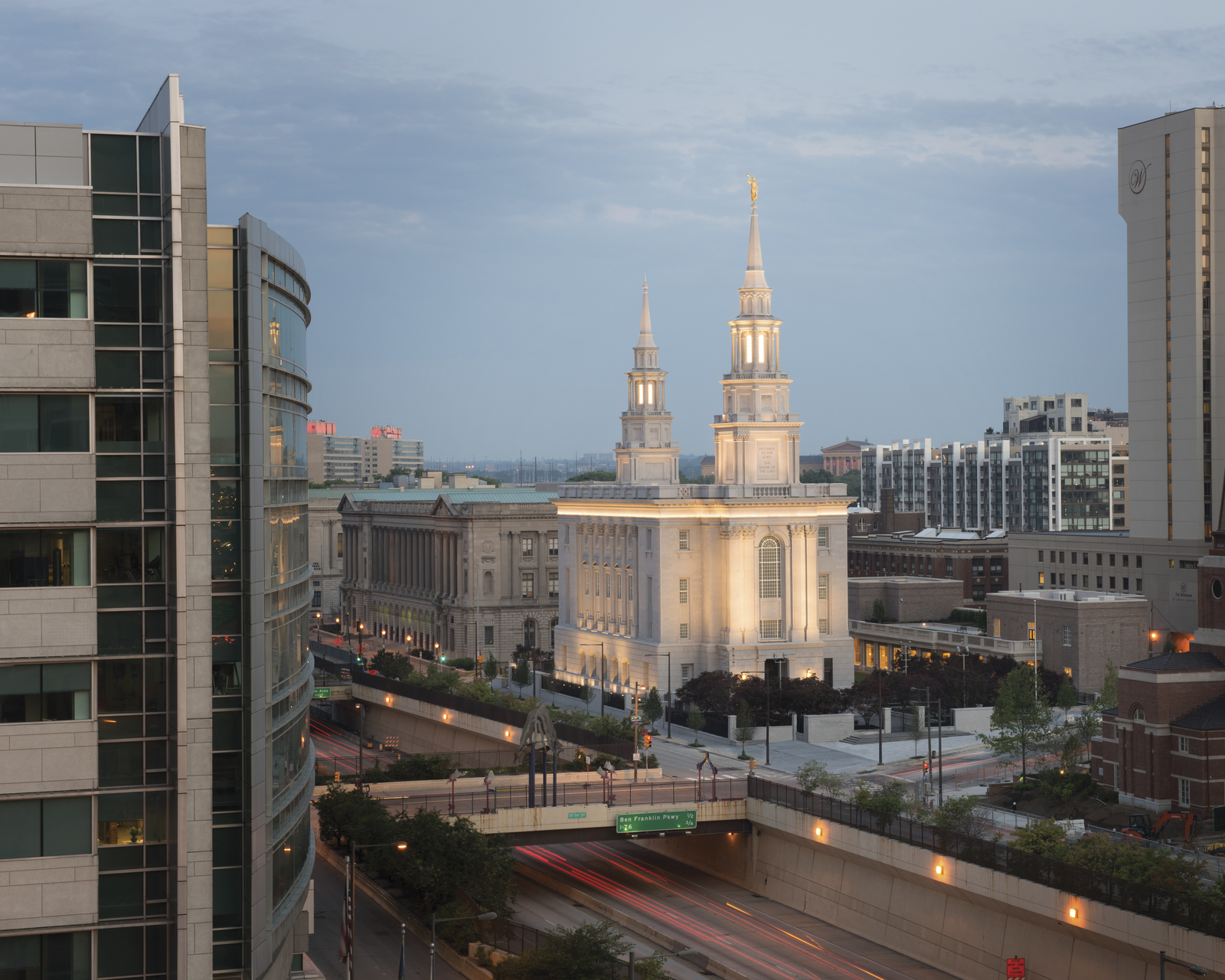 Philadelphia Pennsylvania Temple at Dusk