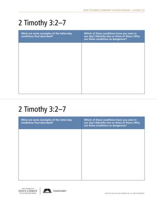 Lesson 132: 2 Timothy 3–4