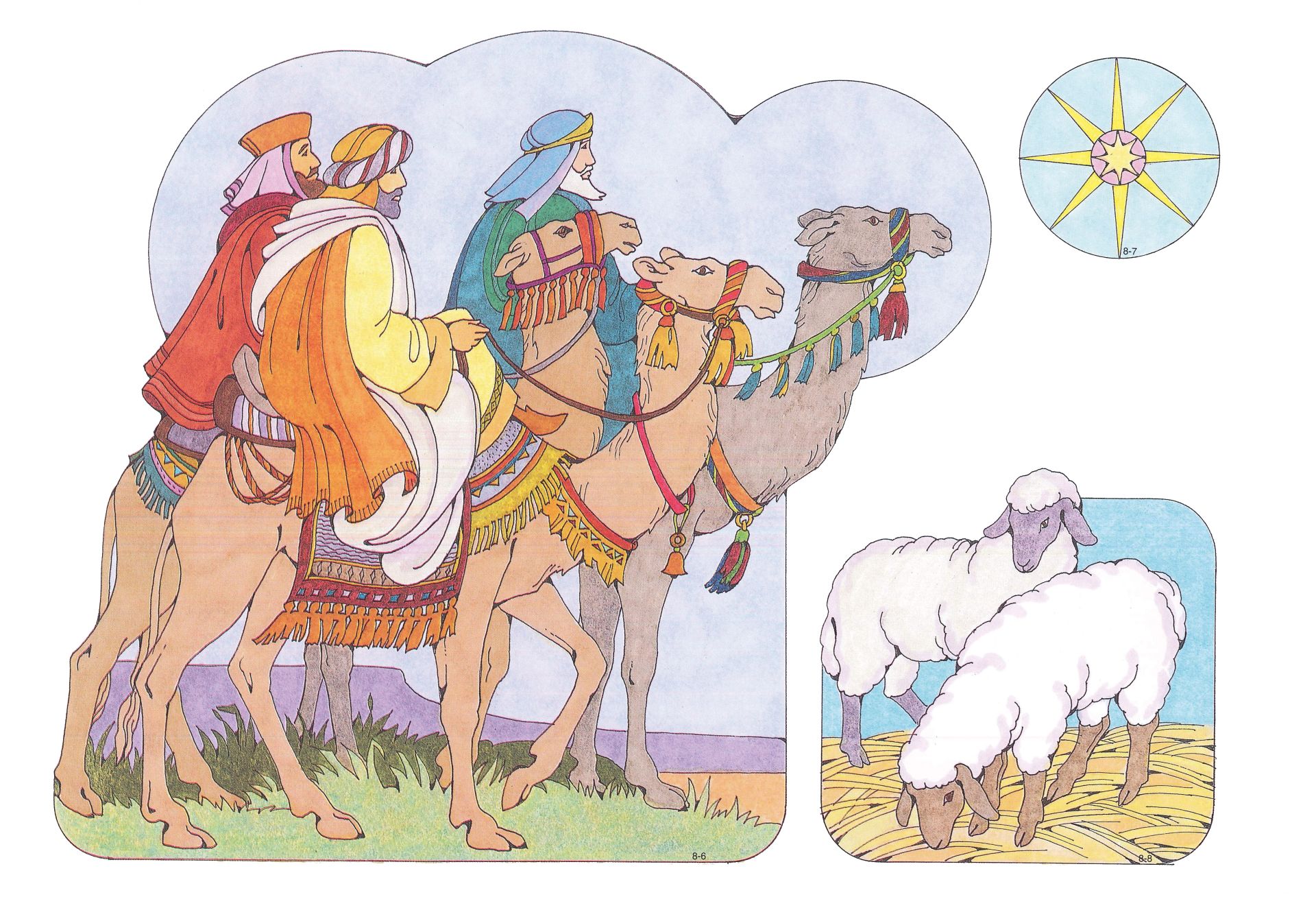 Primary Visual Aids: Cutouts 8-6, Wise Men on Camels; 8-7, Star of ...