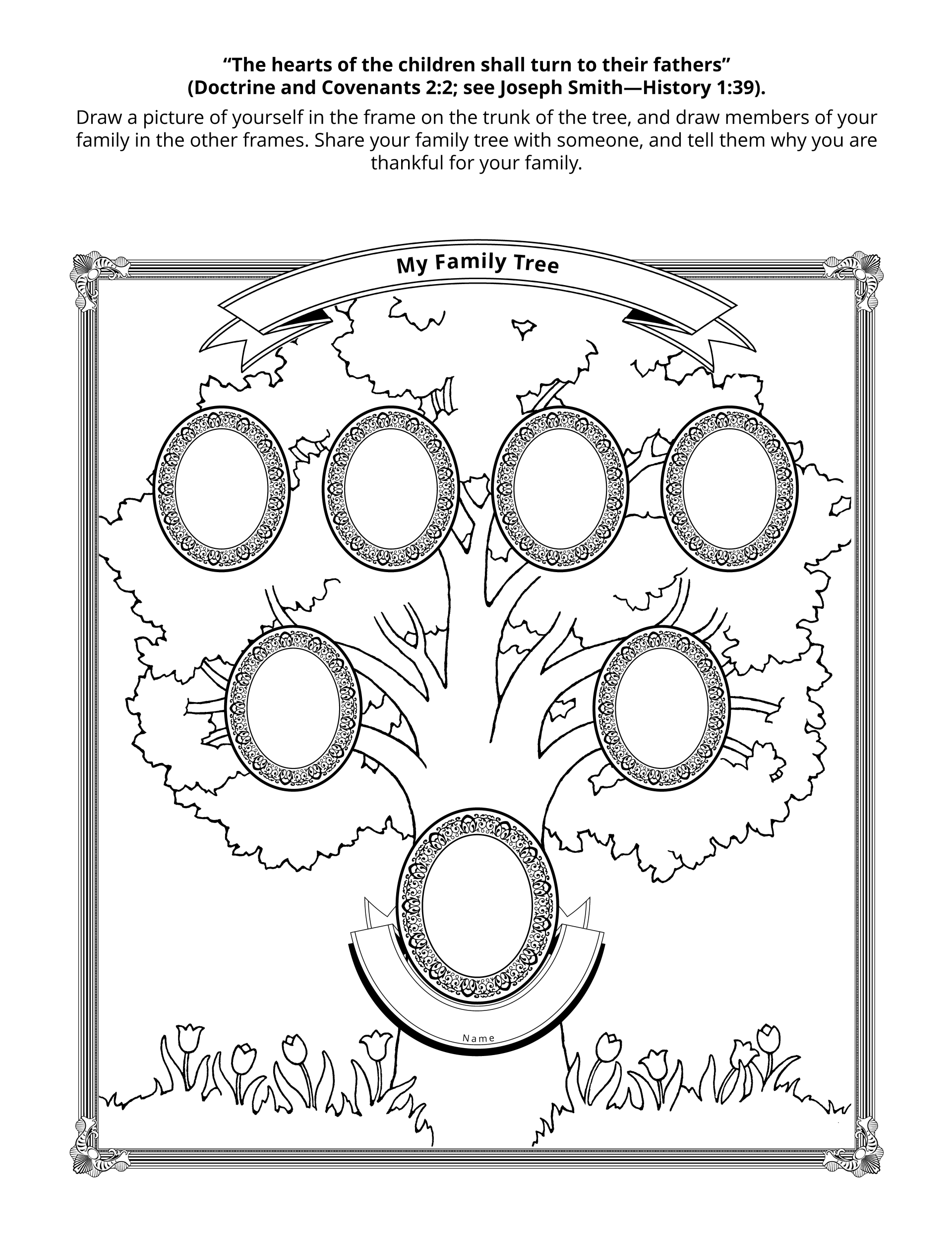 Family Tree Drawing With Color